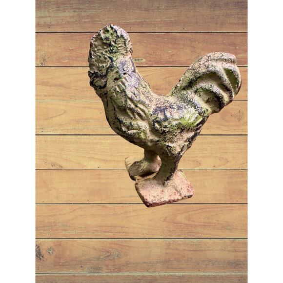 Accents | Vintage Cast Iron Rooster Figurine 35 Farmhouse Paperweight ...